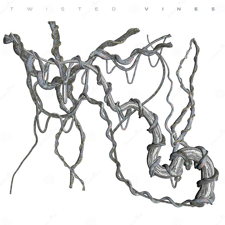3D Render of Twisted Vines and Thorns Stock Illustration - Illustration ...