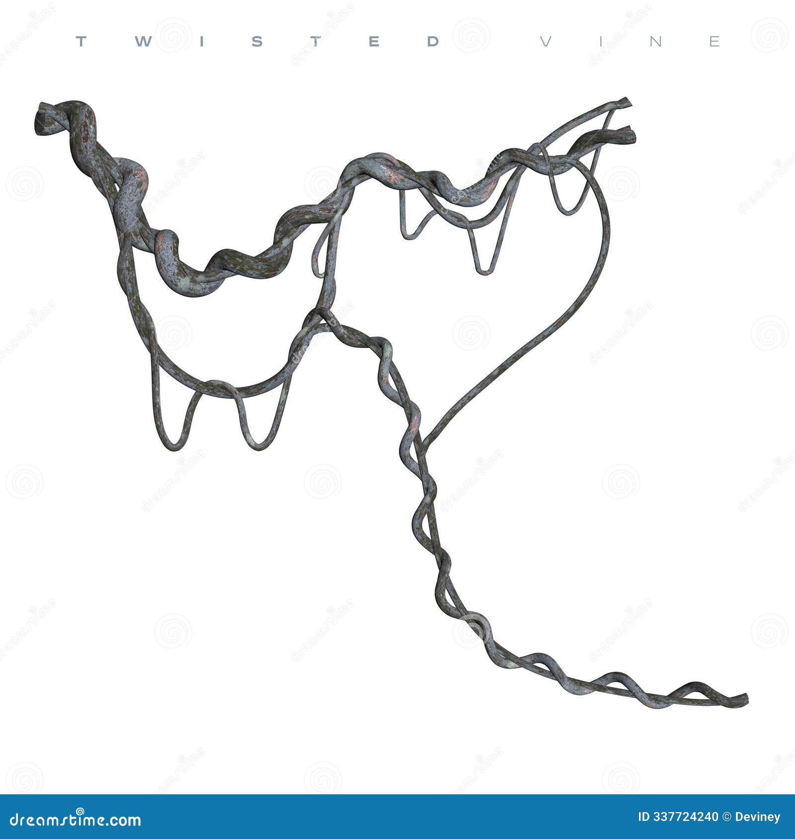 3D Render of Twisted Vines on White Background Stock Illustration ...