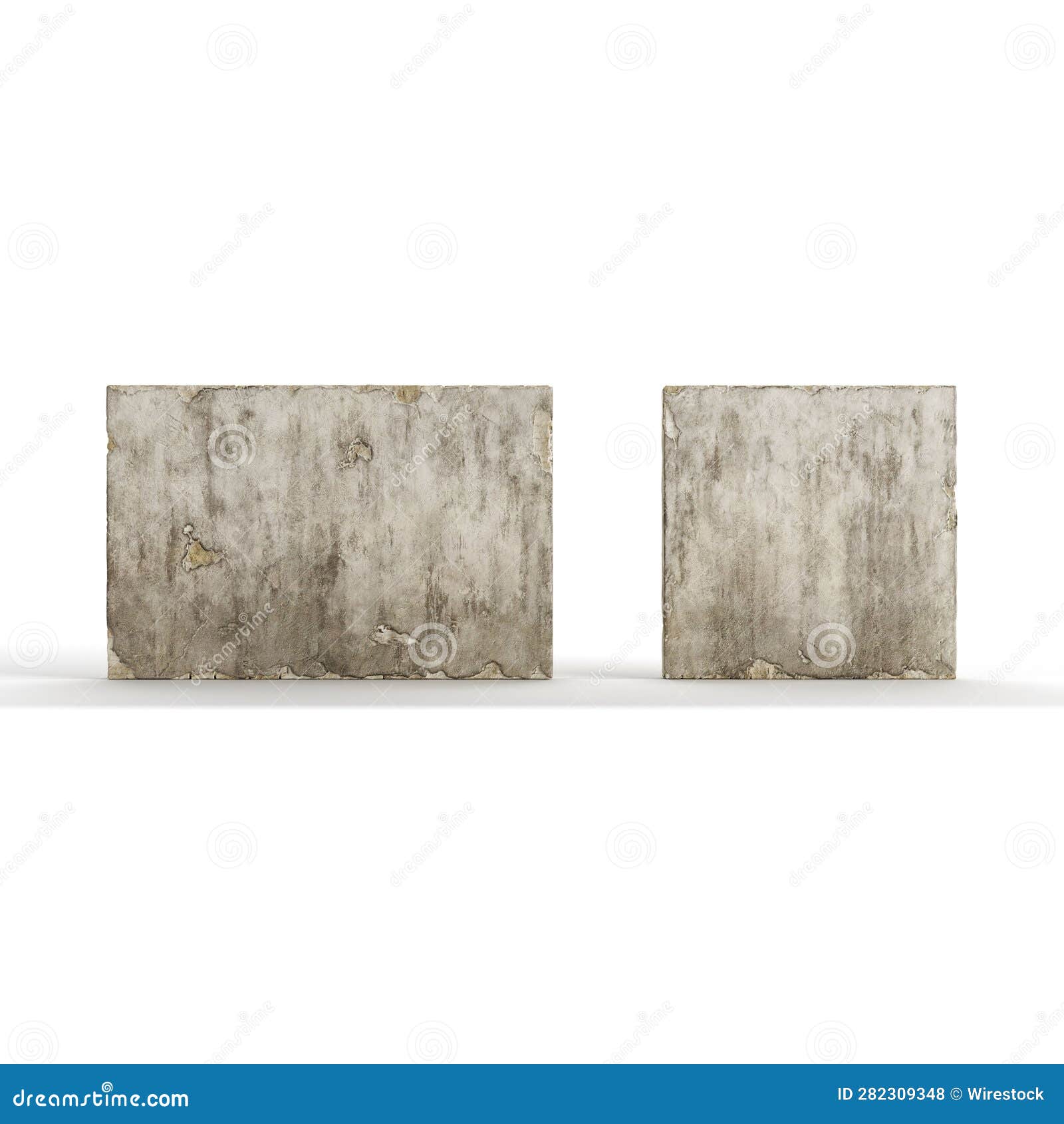 3D Render of Two Square Stone Blocks Stock Illustration - Illustration ...