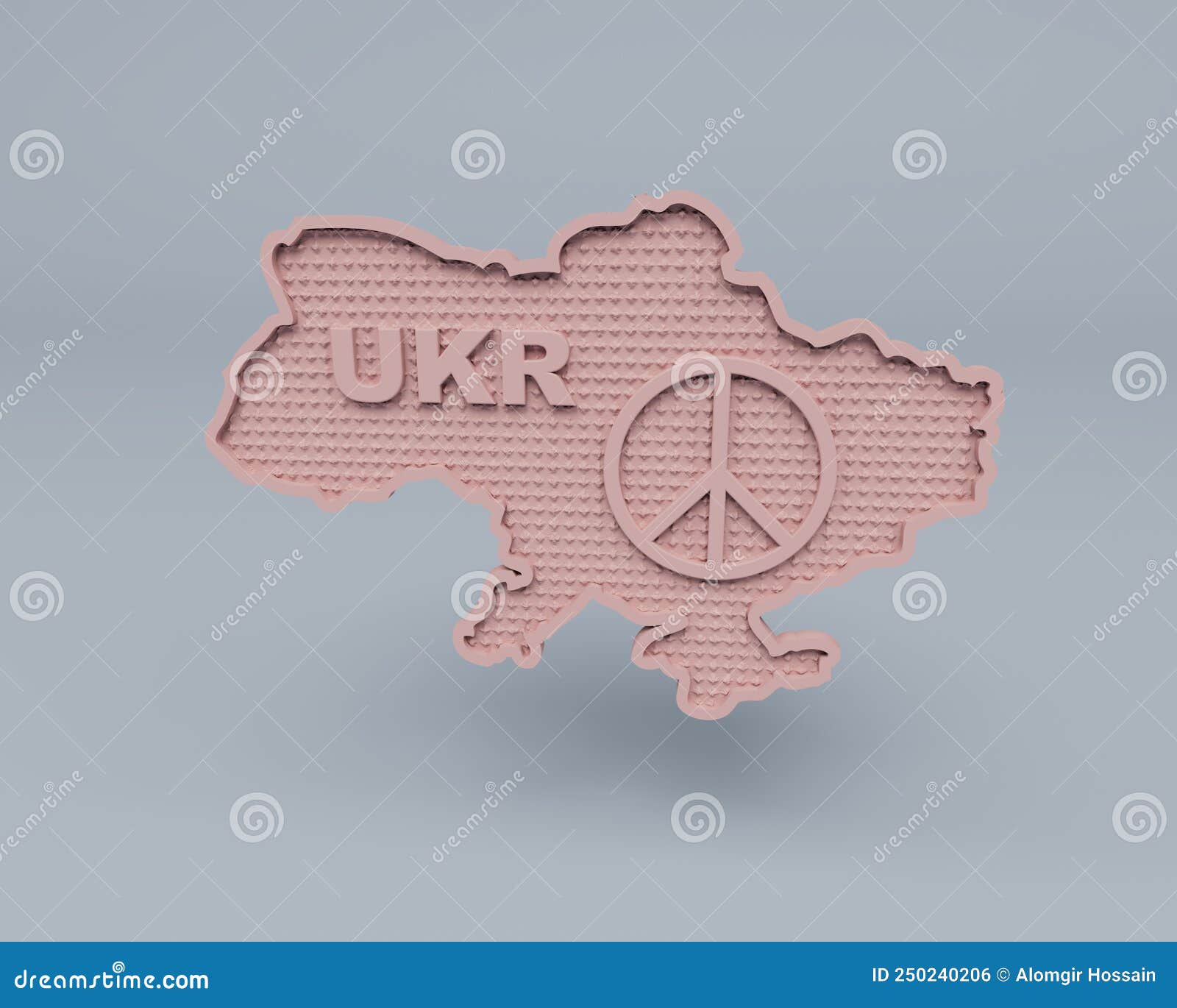 3d Render of Ukraine Map Isolated on Pastel Blue Background, 3d ...