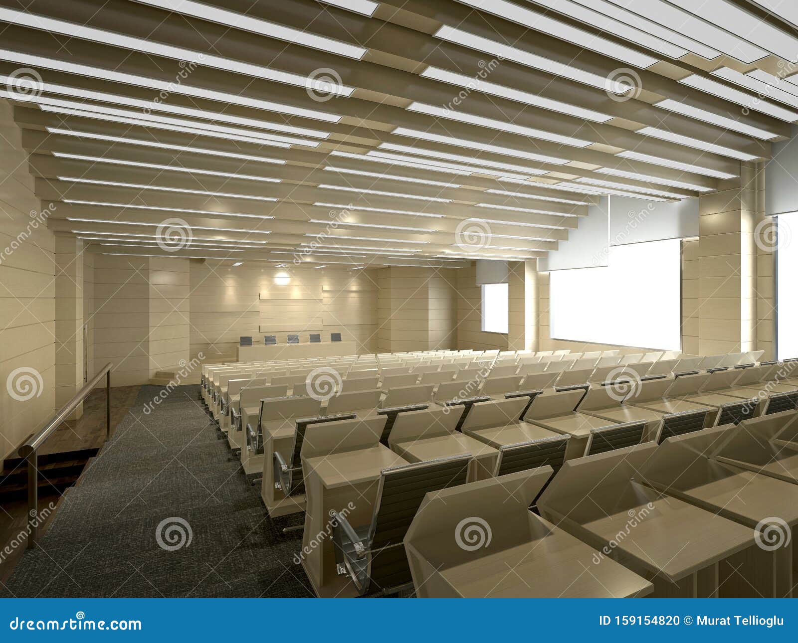 3d Render of Conference Room Stock Illustration - Illustration of blank ...