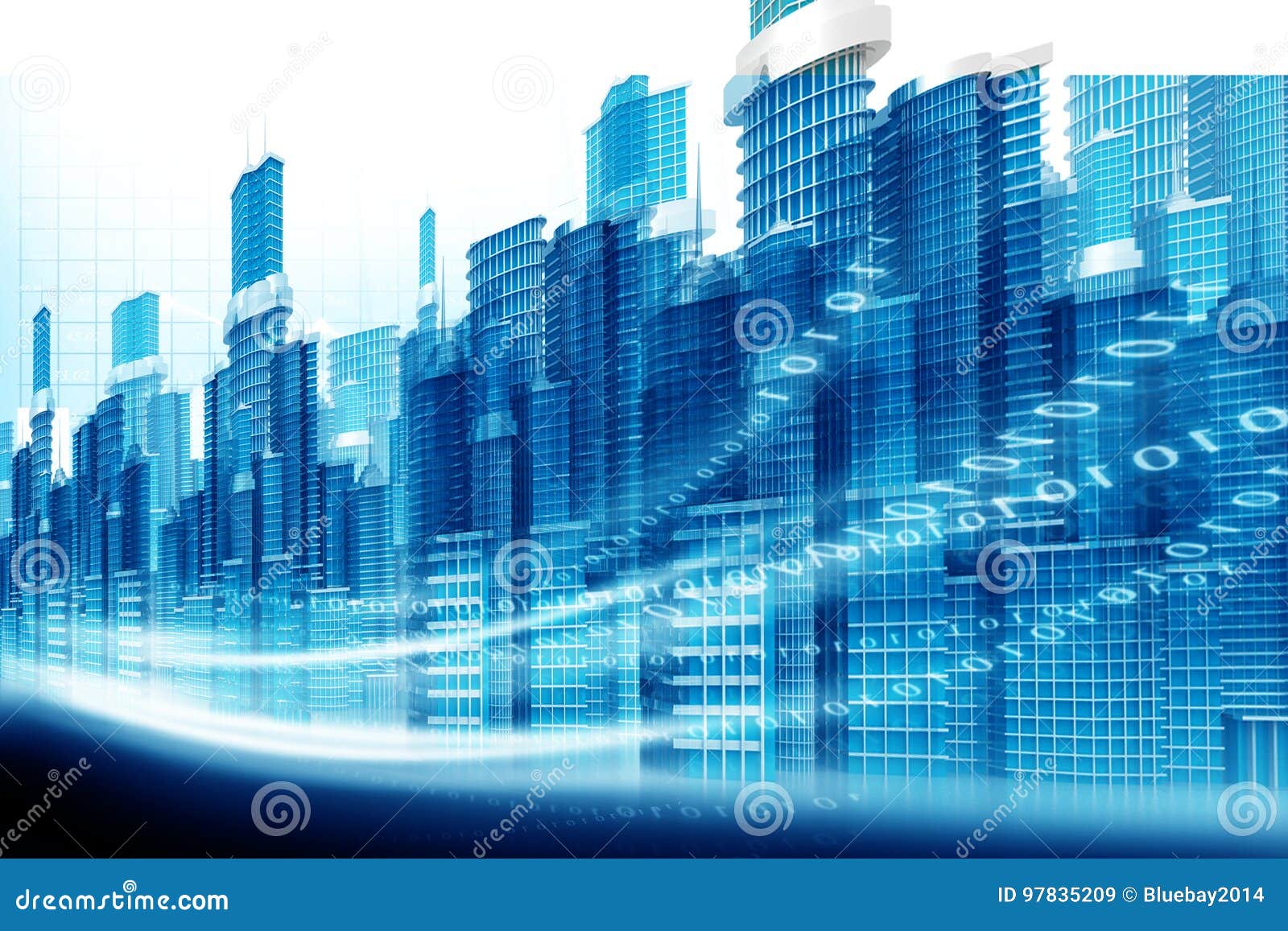 3d render of urban city stock illustration. Illustration of concept ...