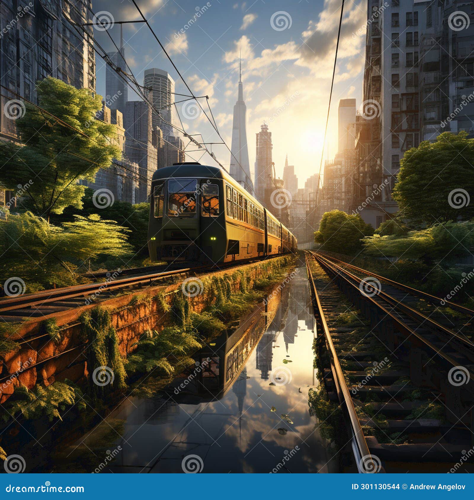 3D Render of Urban Mobility in Future Background. CG Artwork Design ...