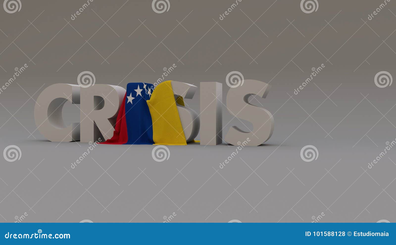 Venezuelan Flag on Crisis Lettering Stock Illustration - Illustration ...
