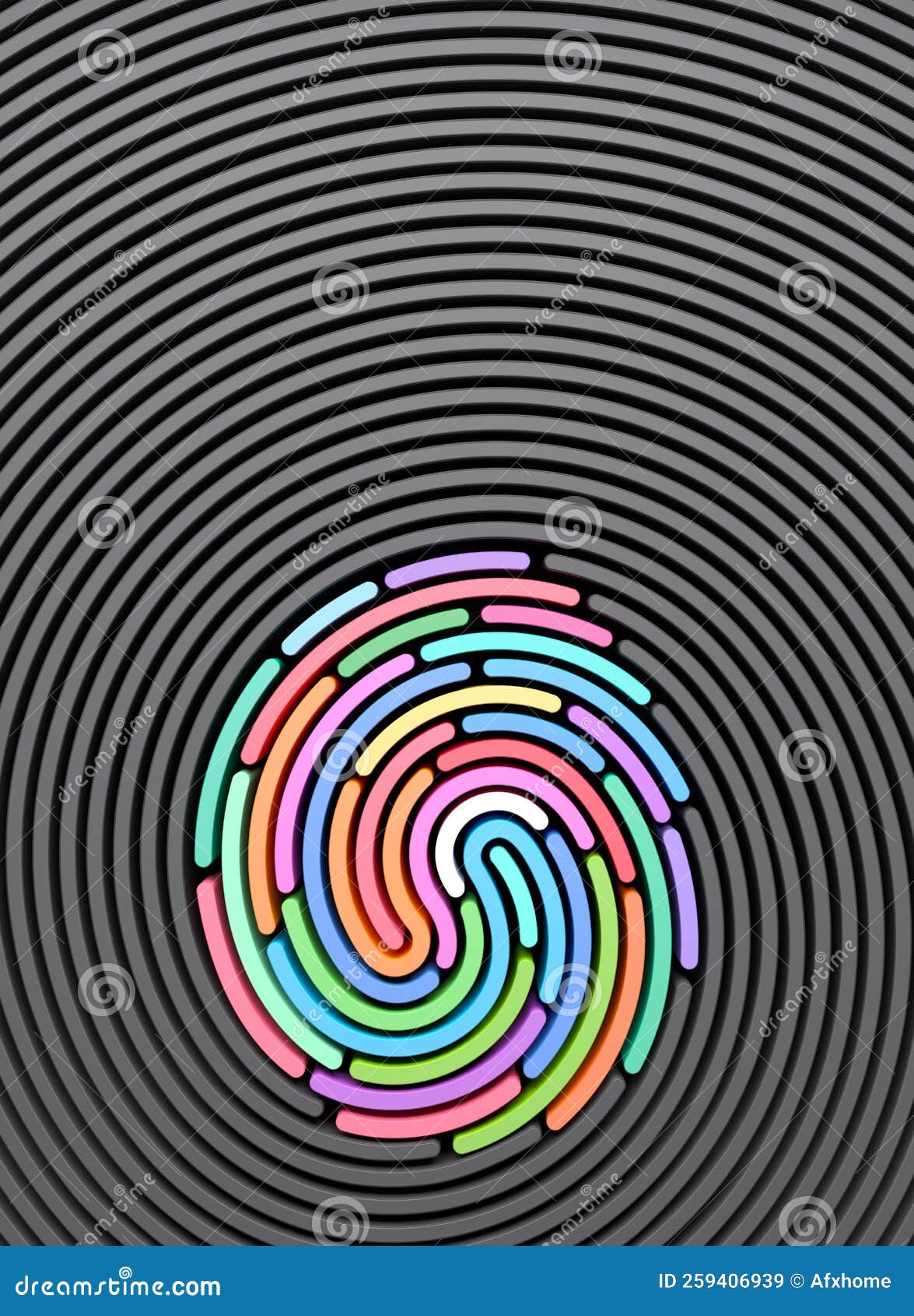 3D Render Vertical Abstract Background of Stylized Fingerprint of ...