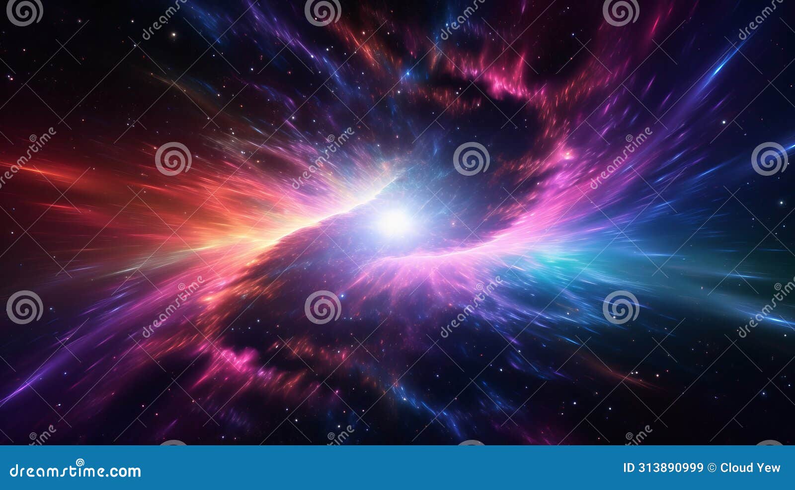 A 3d Render of a Vibrant Hyper Space Phenomenon Stock Illustration ...
