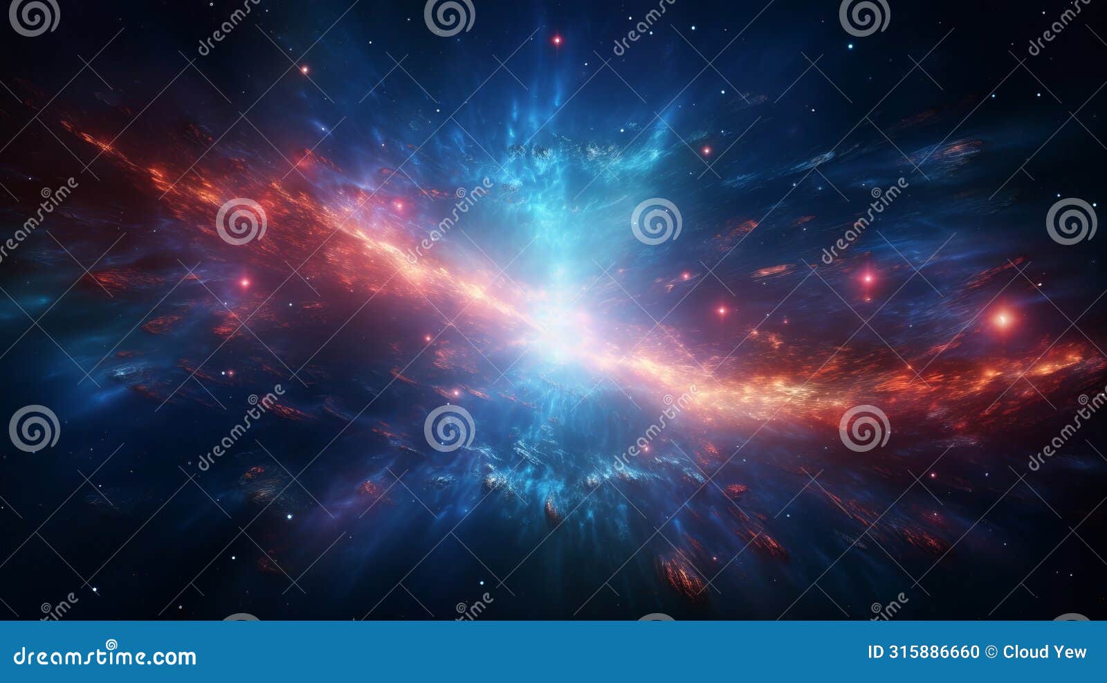 A 3d Render of a Vibrant Hyper Space Phenomenon Stock Illustration ...