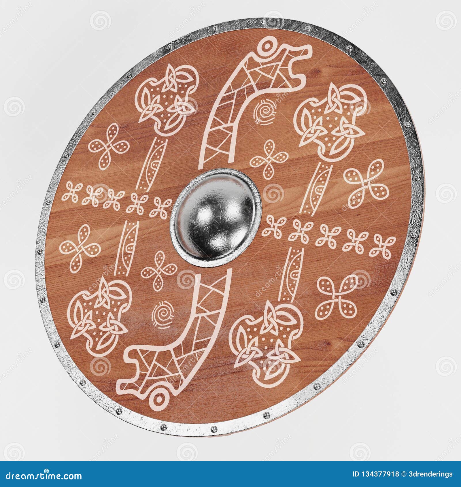 3d Render of Viking Shield stock illustration. Illustration of ...