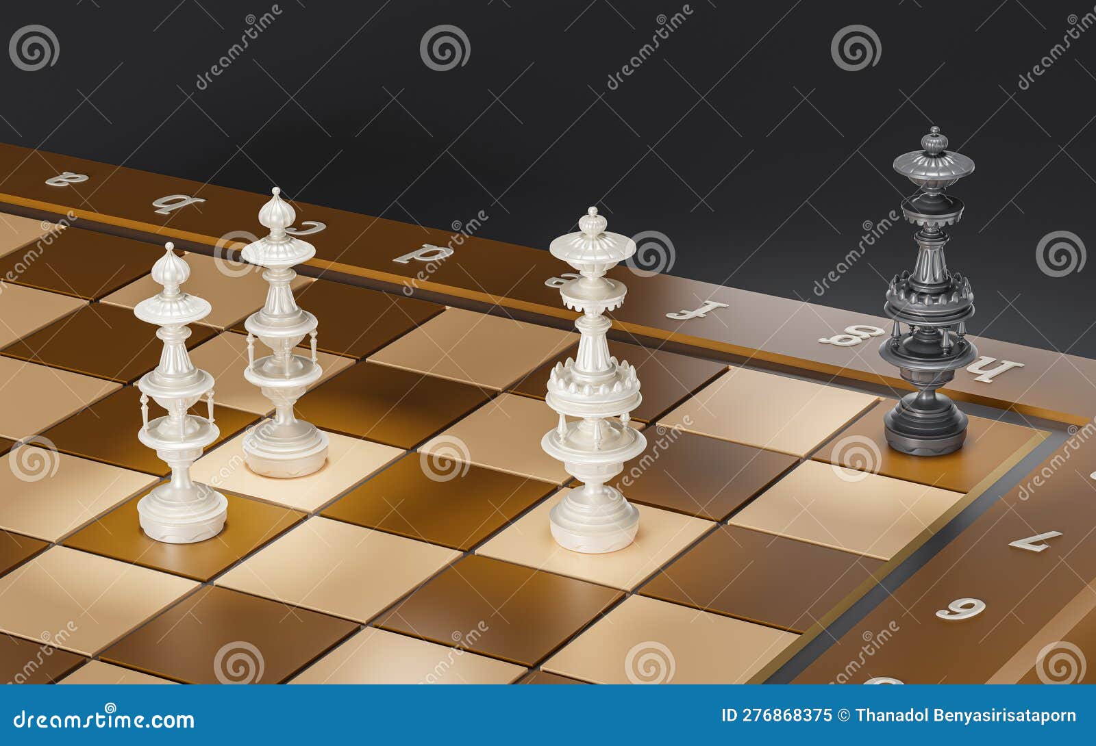 3d Render Chessboard With Two Bishops Checkmate On Black Background Stock Image | CartoonDealer ...