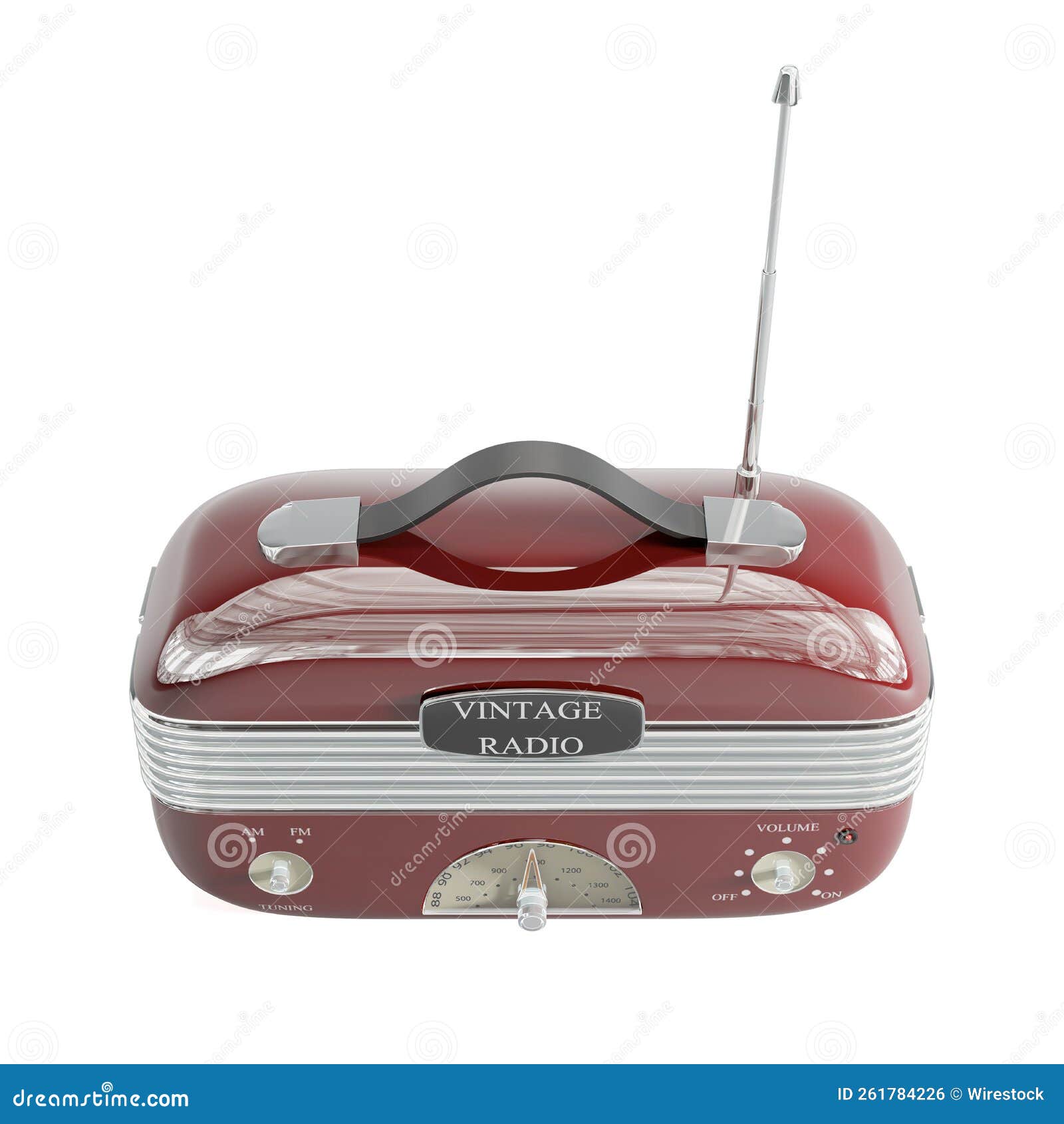 3d Render of a Vintage Radio on Isolated White Background Stock ...