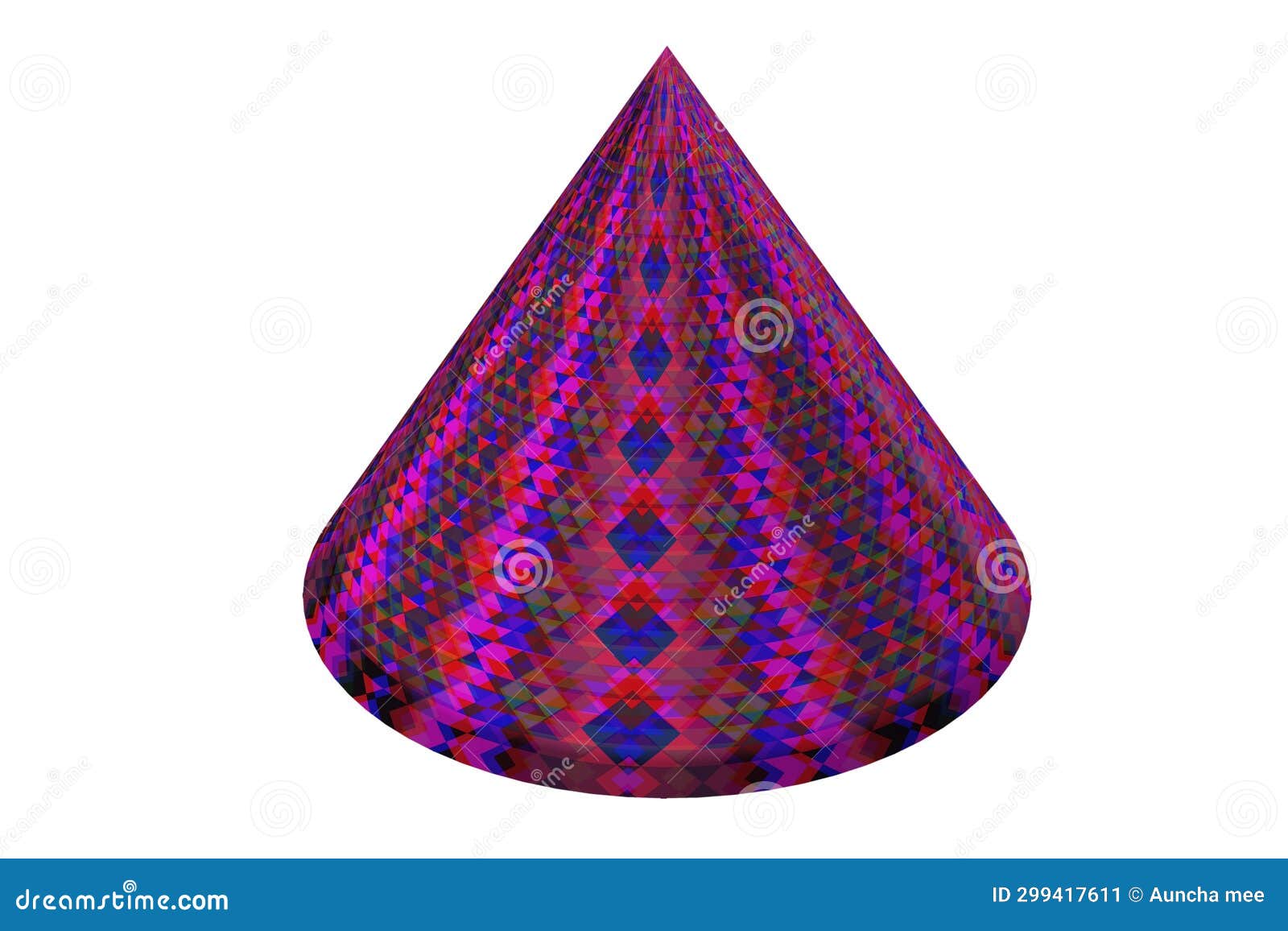 3d Render of Violet Cone on a White Background . Stock Illustration ...