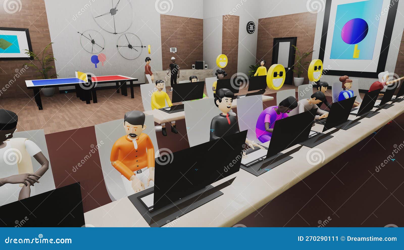 3d Render of Virtual it Company with Animated 3D Avatars Stock ...