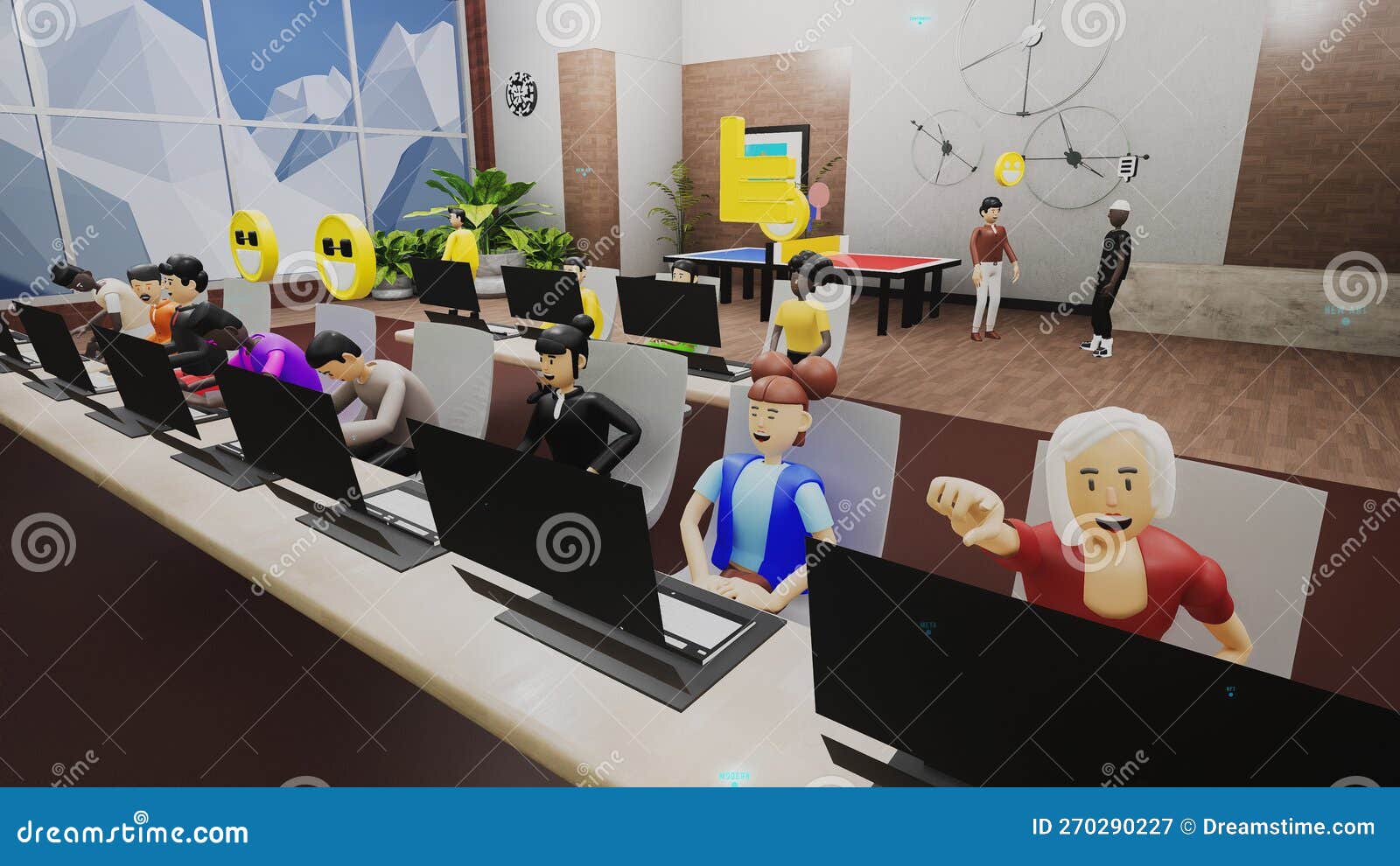 3d Render of Virtual it Company with Animated 3D Avatars Stock ...