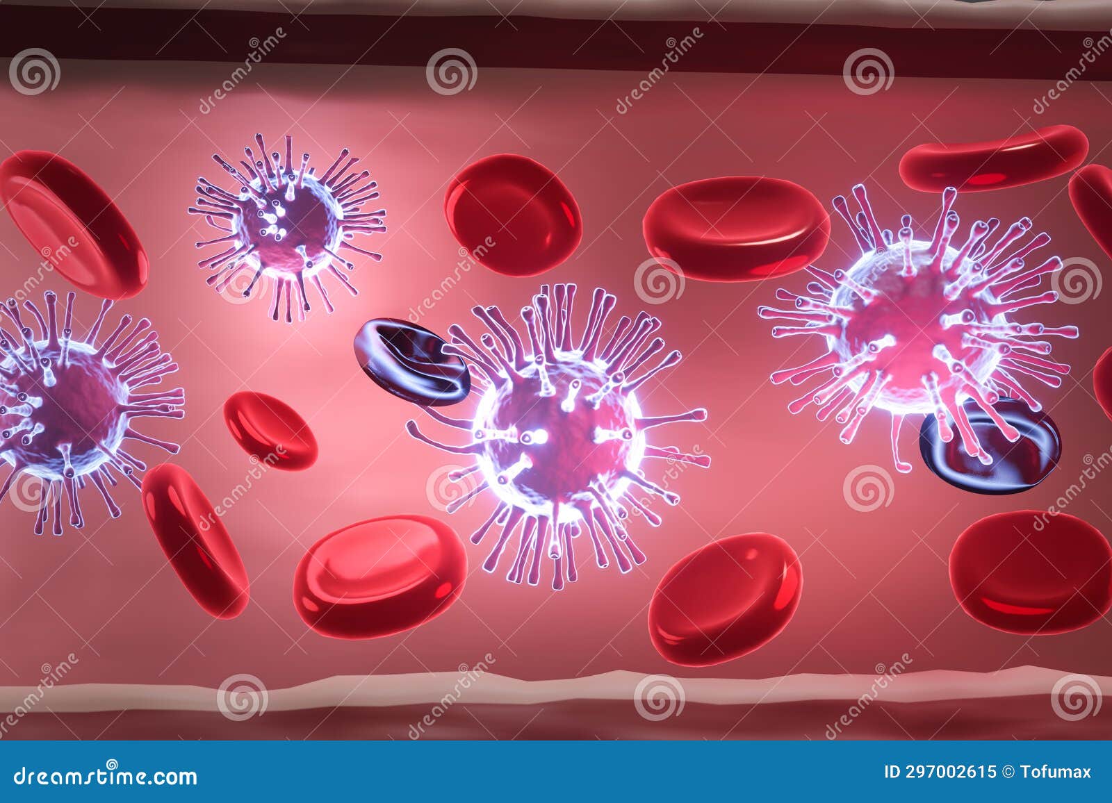 The Virus Attack the Red Bloods Cell in Vein Stock Illustration ...