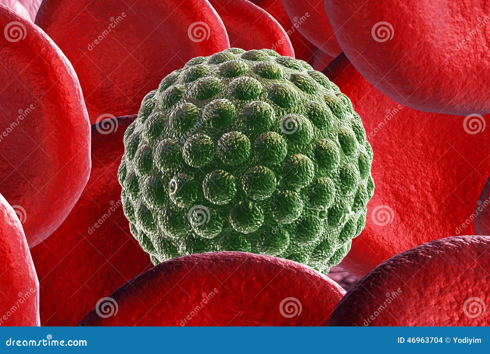 3D render virus cells. stock illustration. Illustration of health ...