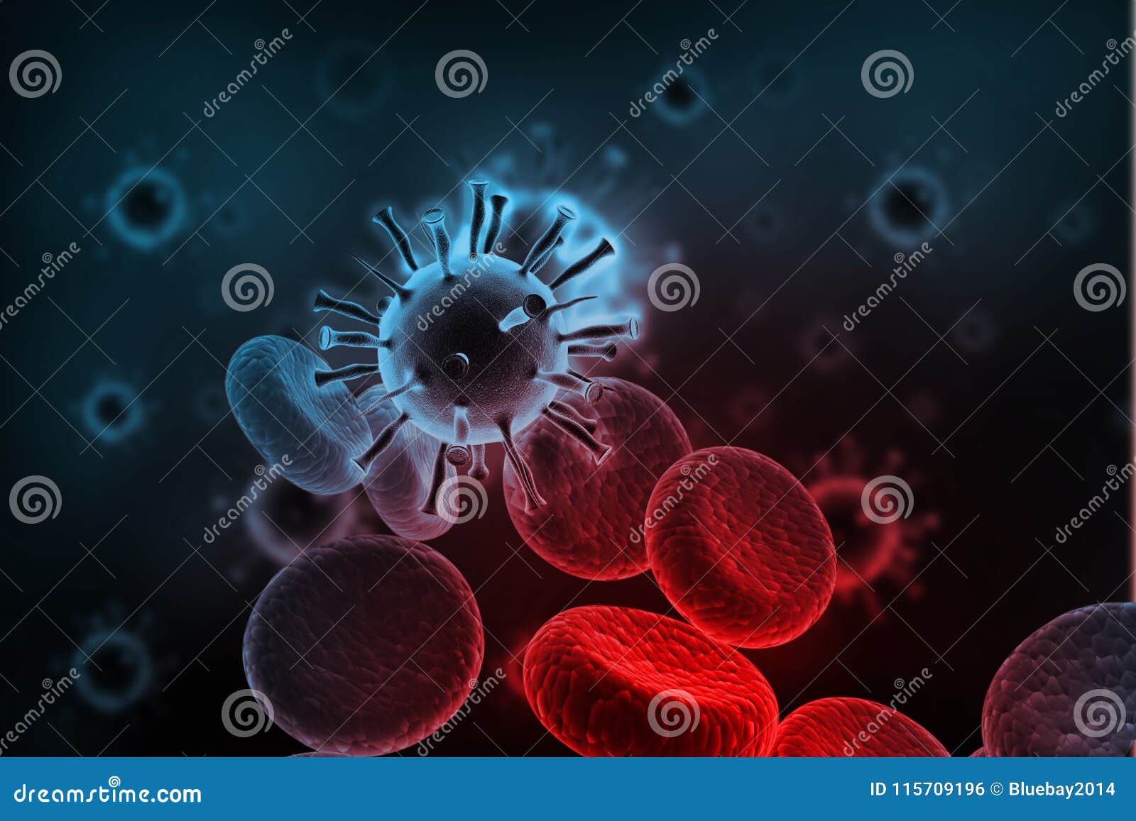 3d render of Virus stock illustration. Illustration of medicine - 115709196