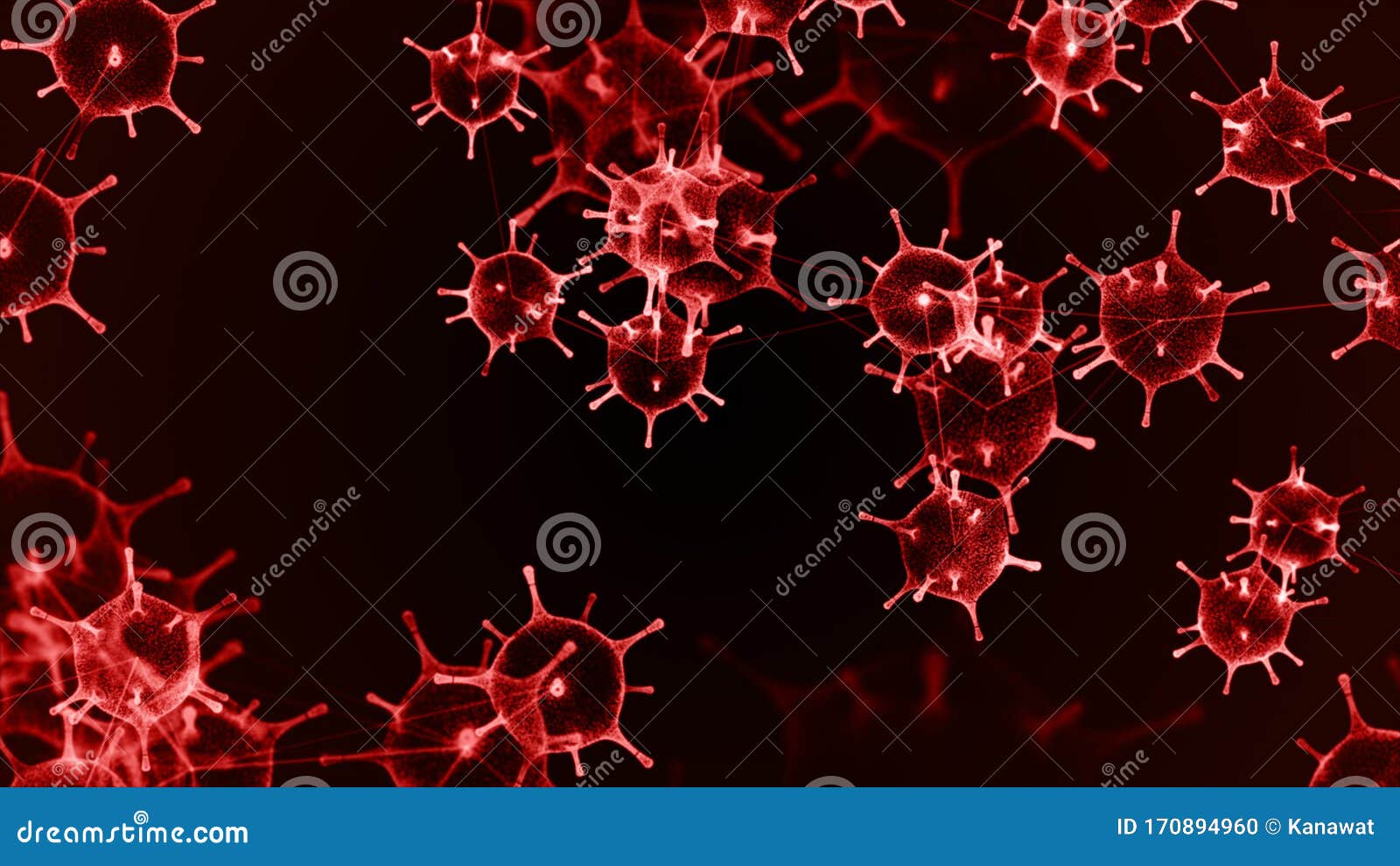 3d Render, Virus of Flu or Microorganism, Rapid Multiplication of ...