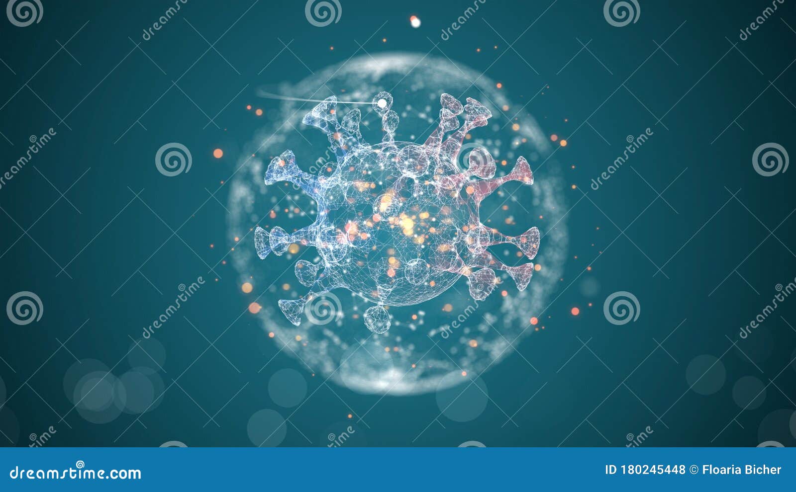 3d Render of Virus Forming Inside Translucent Sphere with Alpha Channel ...
