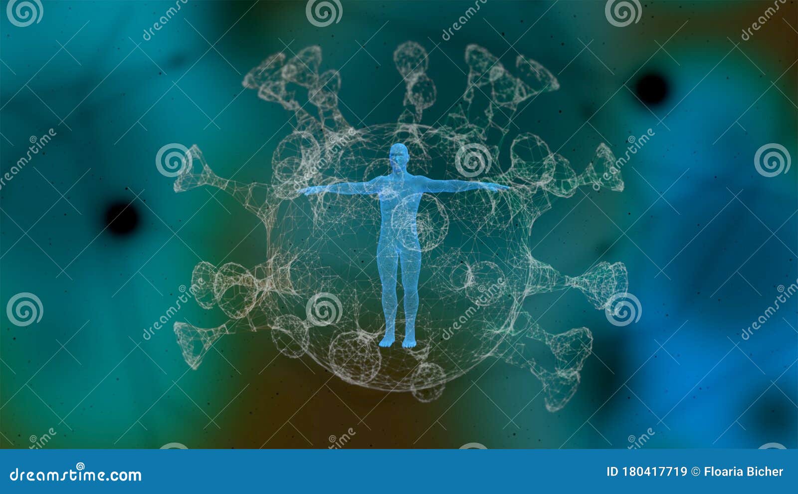 Activation of Human Immunity. 3d Render of Viruses Attacking the Human ...