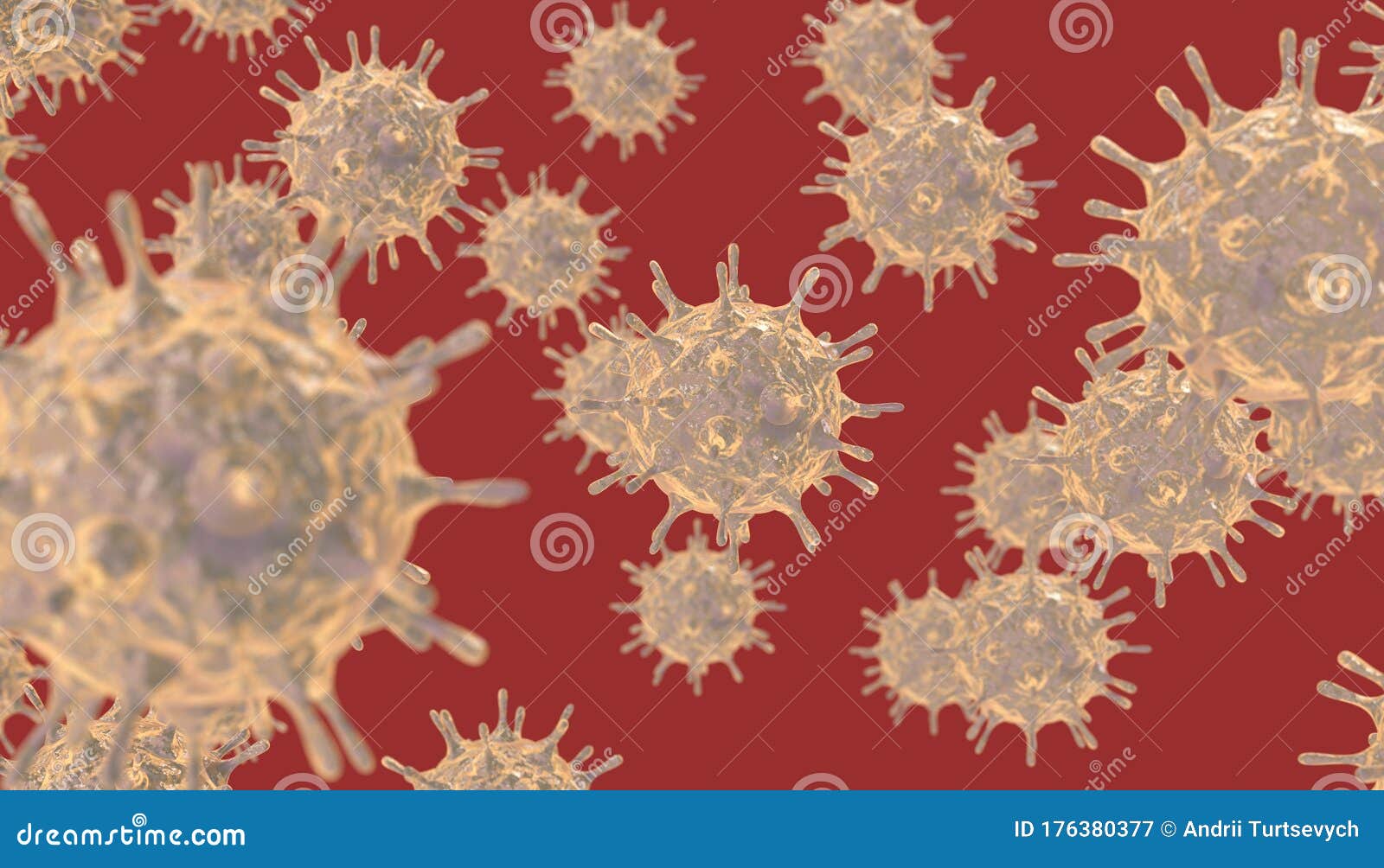 3d Rendering of Viruses, High Magnification Stock Illustration ...