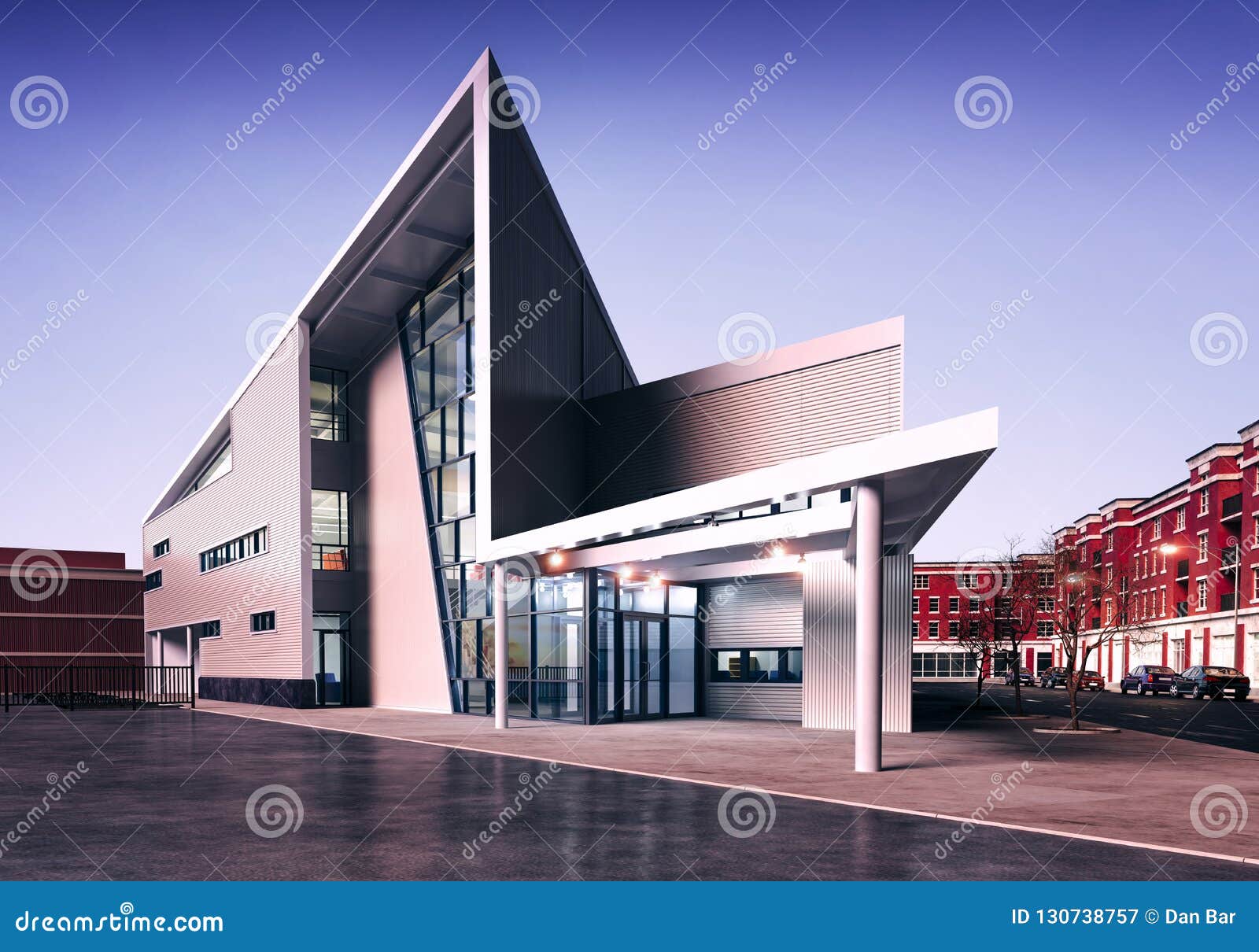 3d Render of Modern Commercial Building Stock Illustration ...