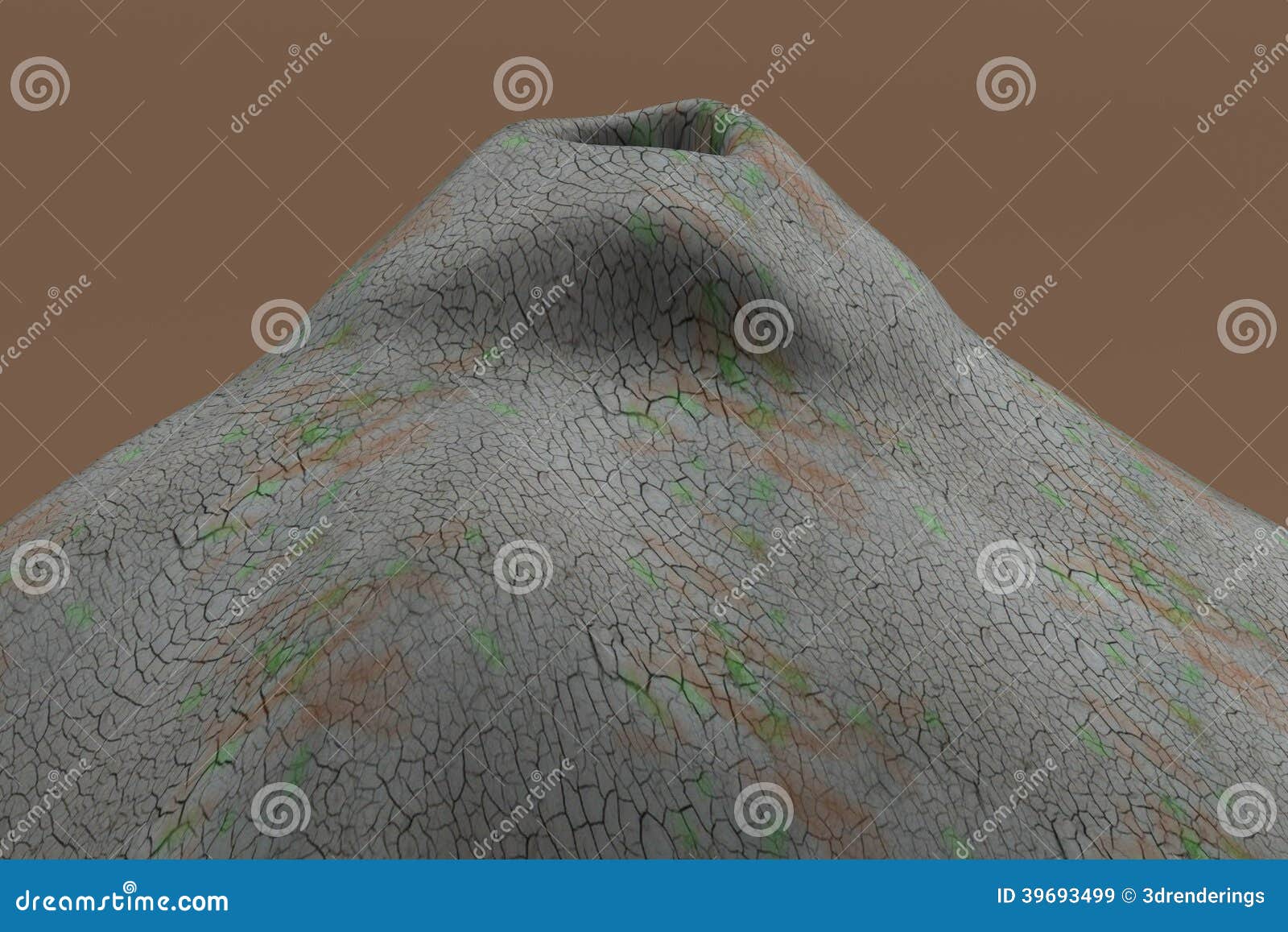 3d render of volcano stock illustration. Illustration of model - 39693499