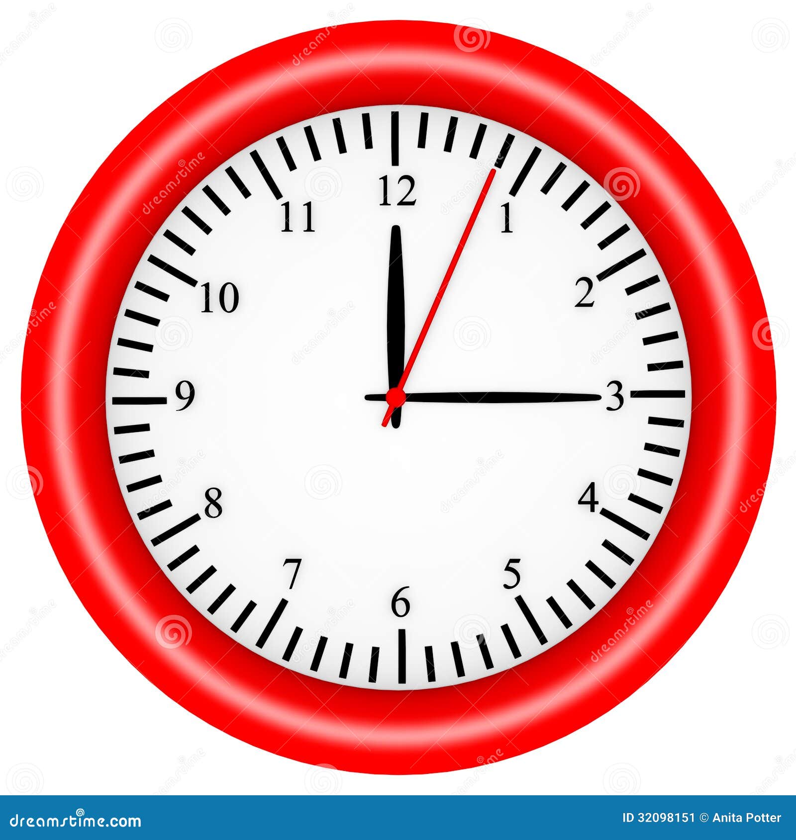 3d Render of Wall Clock stock illustration. Illustration of timepiece ...