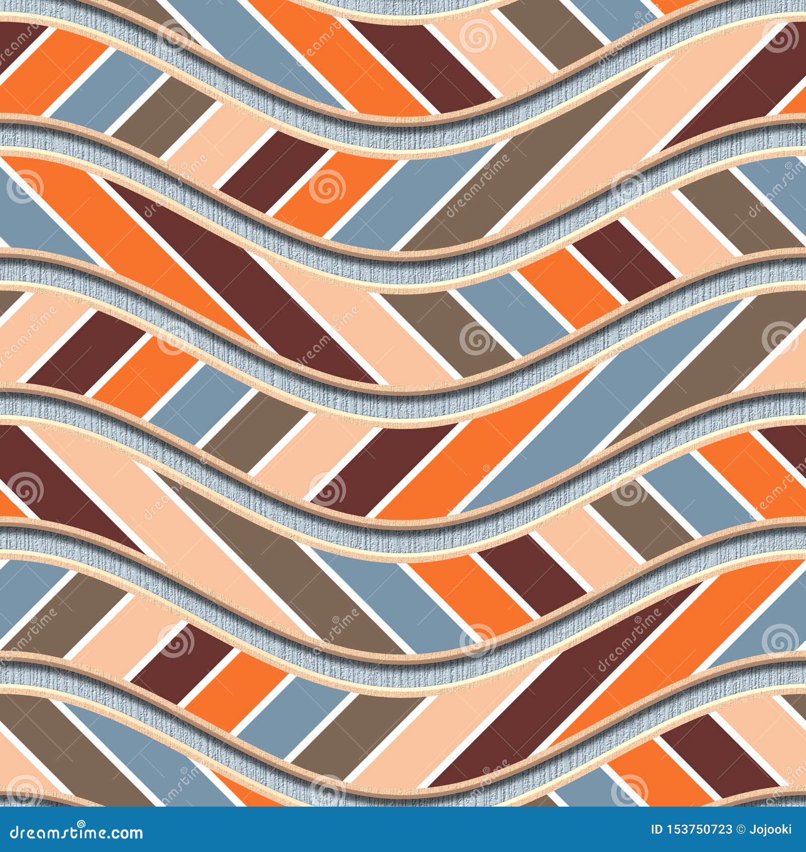 Carving Waves Pattern on Background Seamless Texture, Patchwork Pattern ...