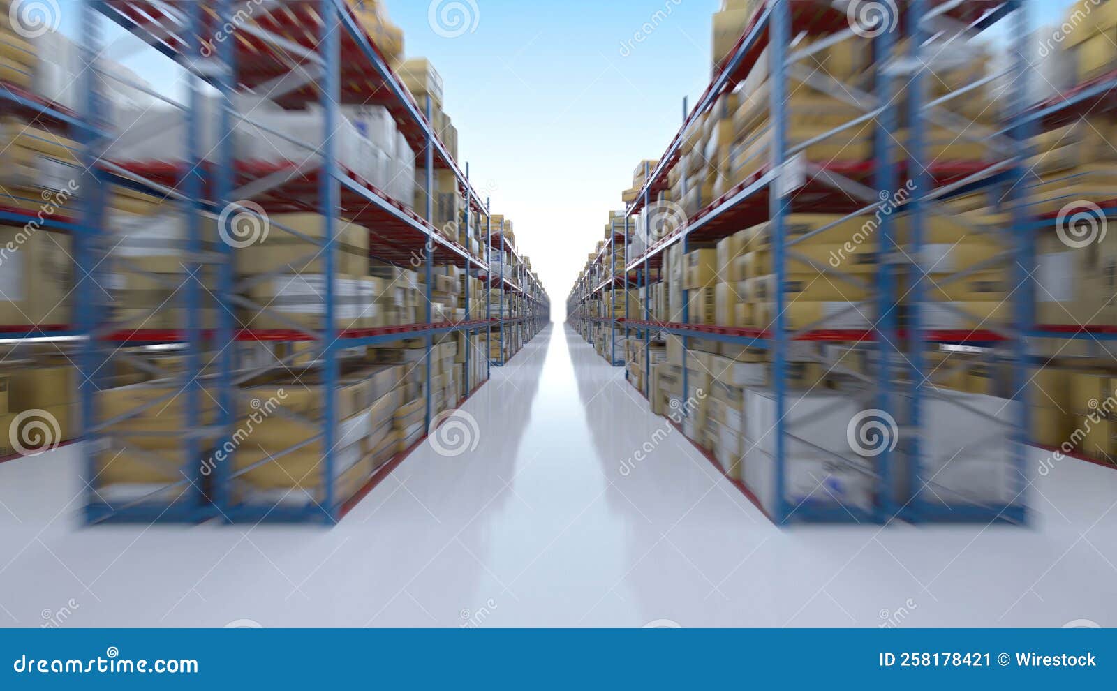 3d Render of Warehouse Interior Stock Illustration - Illustration of ...