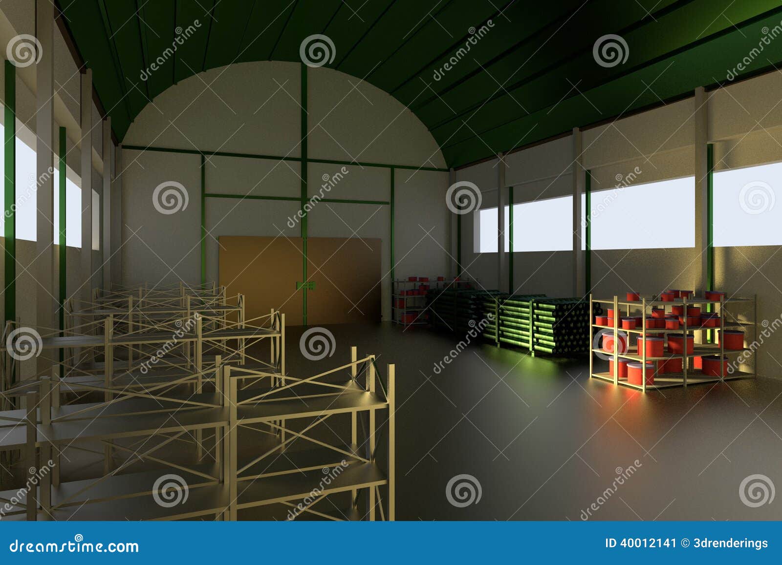3d render of warehouse stock illustration. Illustration of material ...