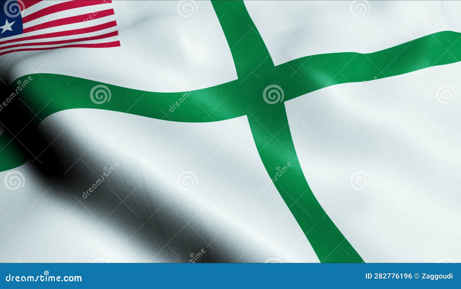 3D Render Waving Liberia County Flag of Rivercess Closeup View Stock ...