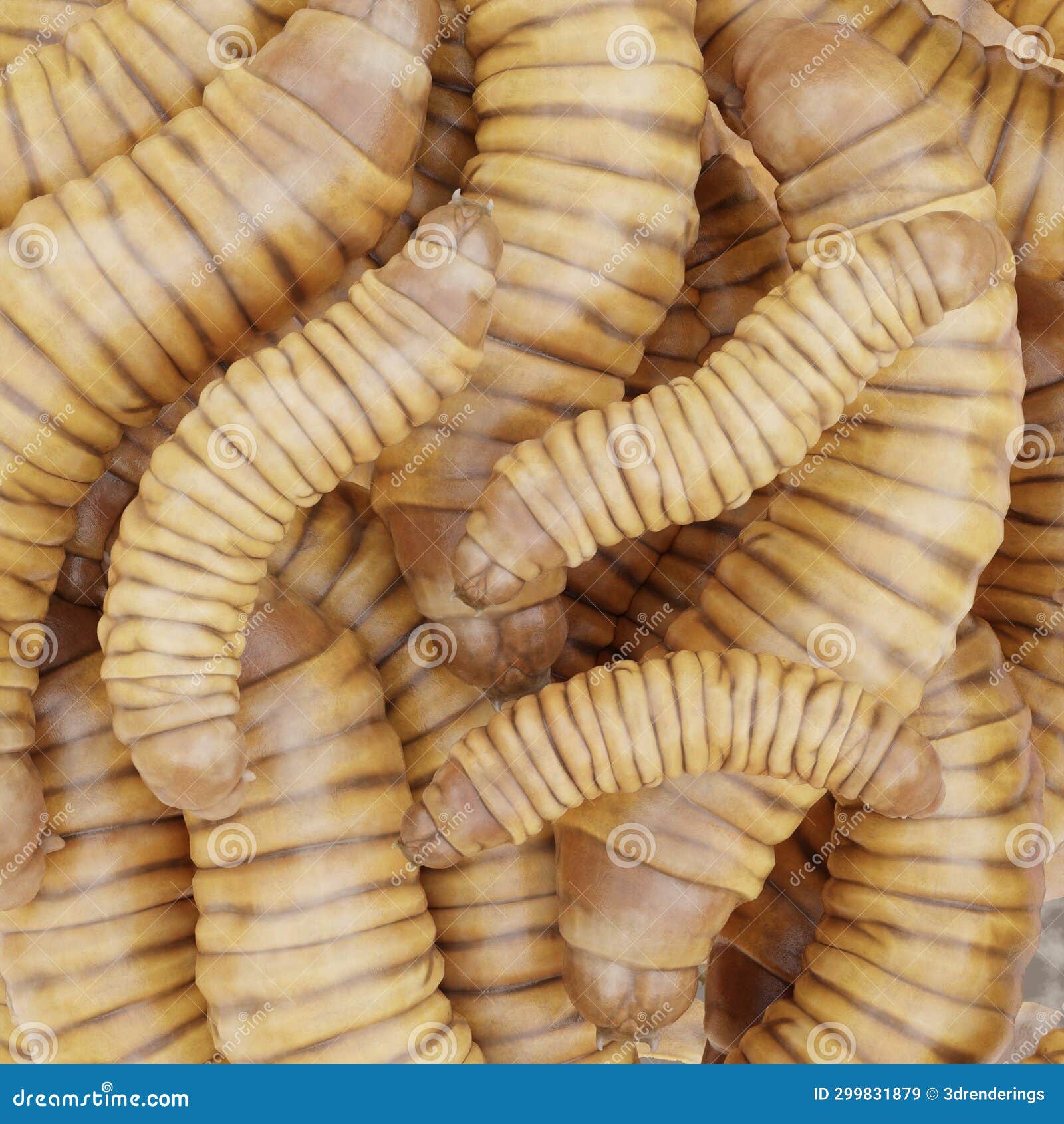 3D Render of Wax Worms stock illustration. Illustration of larvae ...