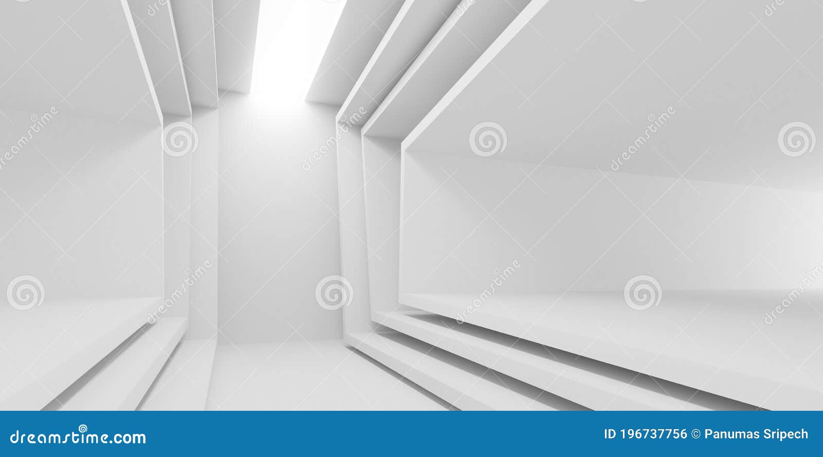 3d Render of White Abstract Concrete Room with Shadow on the Wall Stock ...