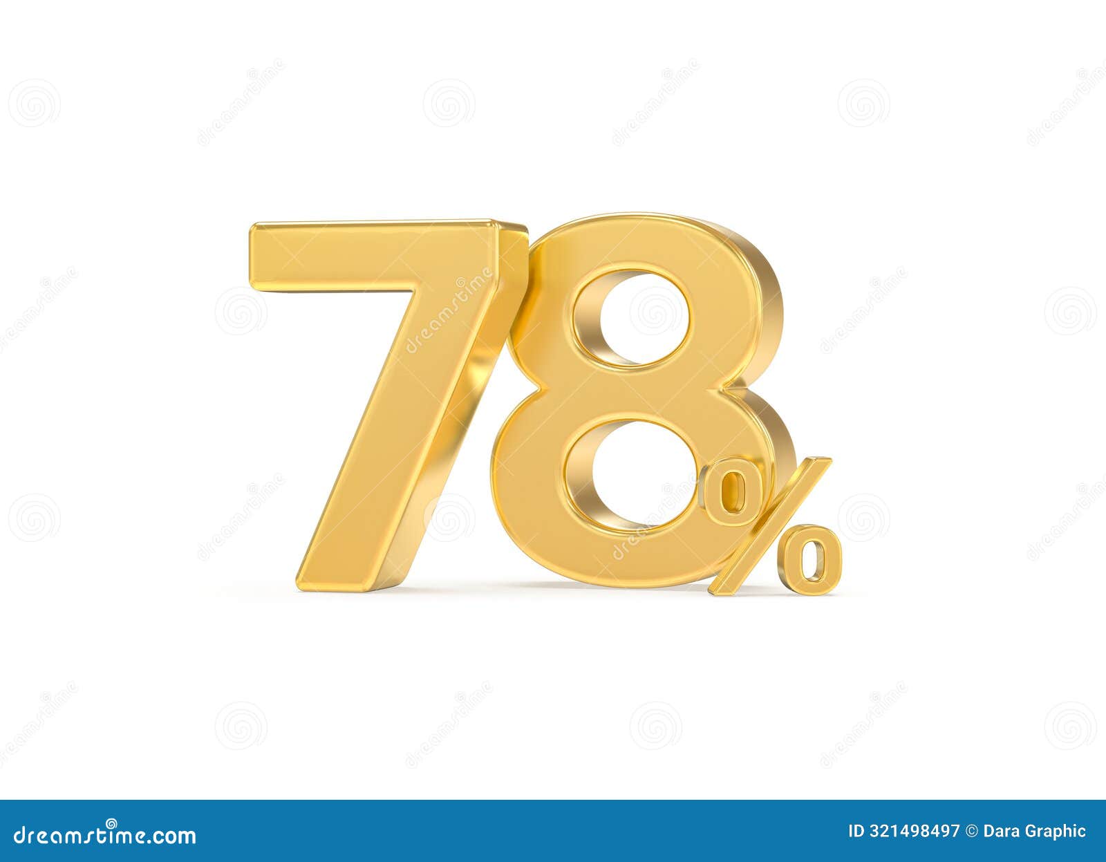 3D Render with White Background Gold Number 78 3D Stock Image ...