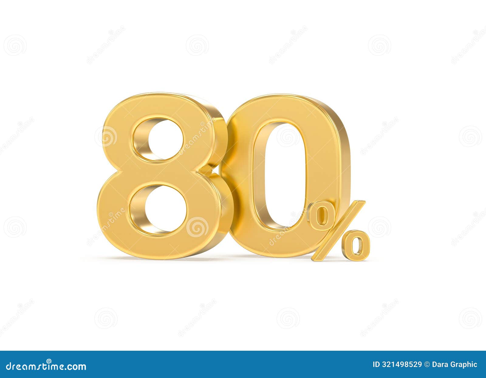 3D Render with White Background Gold Number 80 3D Stock Image ...