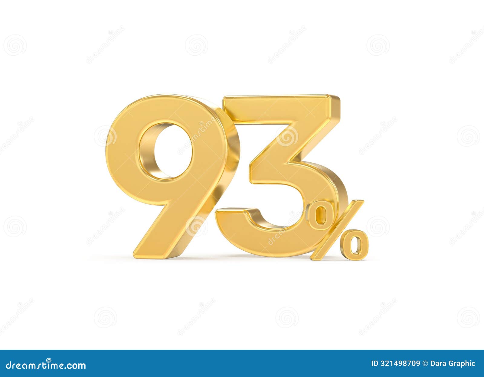 3D Render with White Background Gold Number 93 3D Stock Image ...