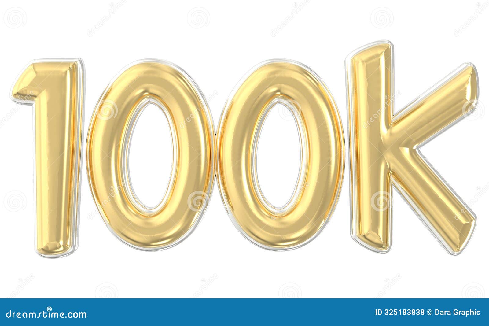 3D Render with White Background Gold Number 100 3D Stock Illustration ...