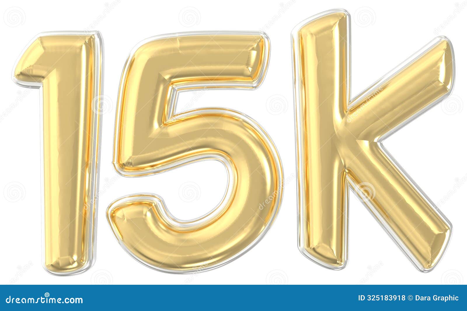 3D Render with White Background Gold Number 15 3D Stock Illustration ...