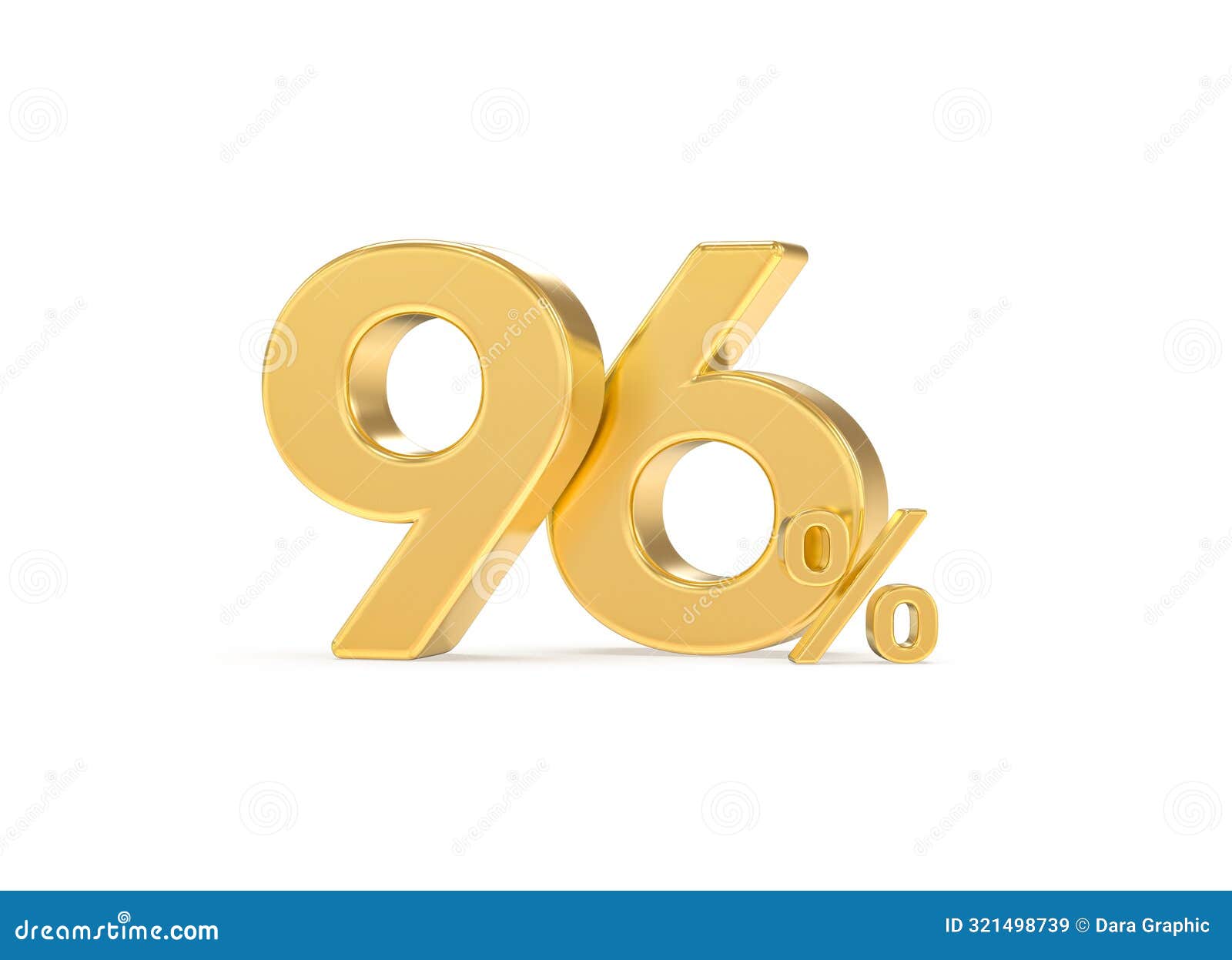 3D Render with White Background Gold Number 96 Stock Illustration ...