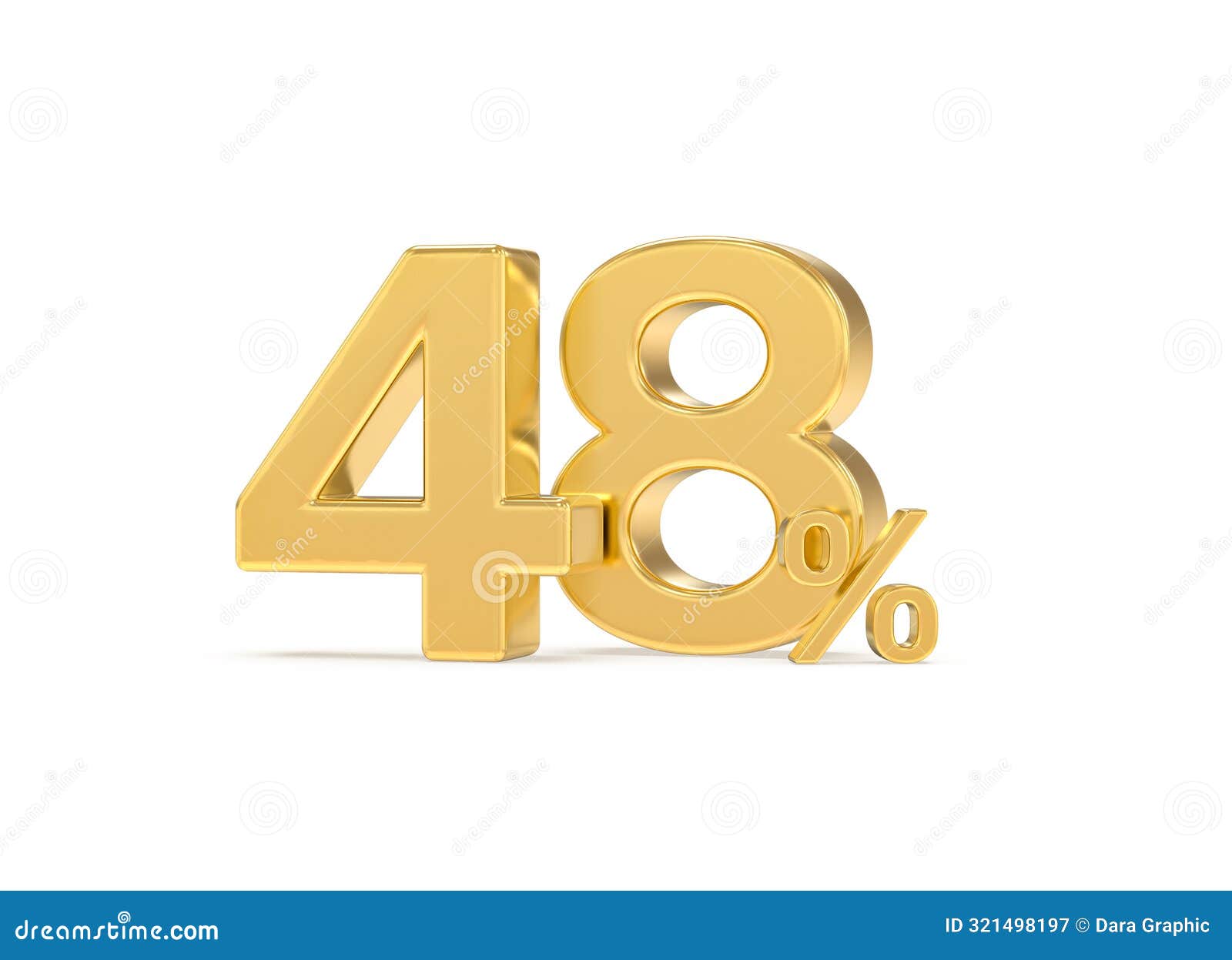 3D Render with White Background Gold Number 48 3D Stock Image ...