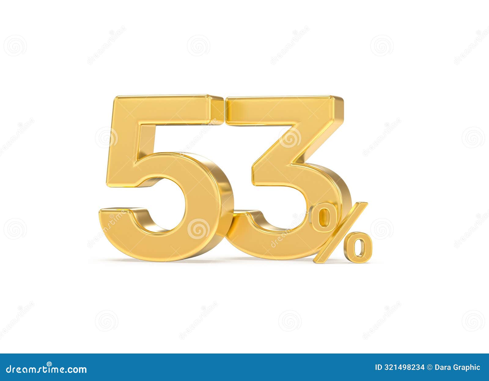 3D Render with White Background Gold Number 53 3D Stock Photo ...