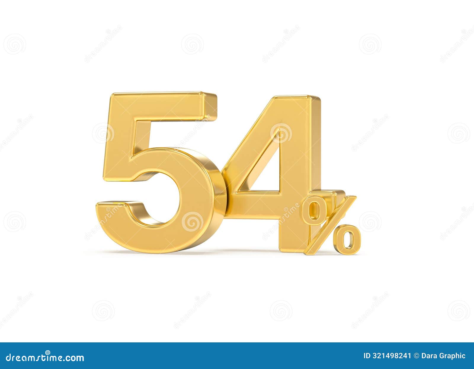 3D Render with White Background Gold Number 54 3D Stock Image ...