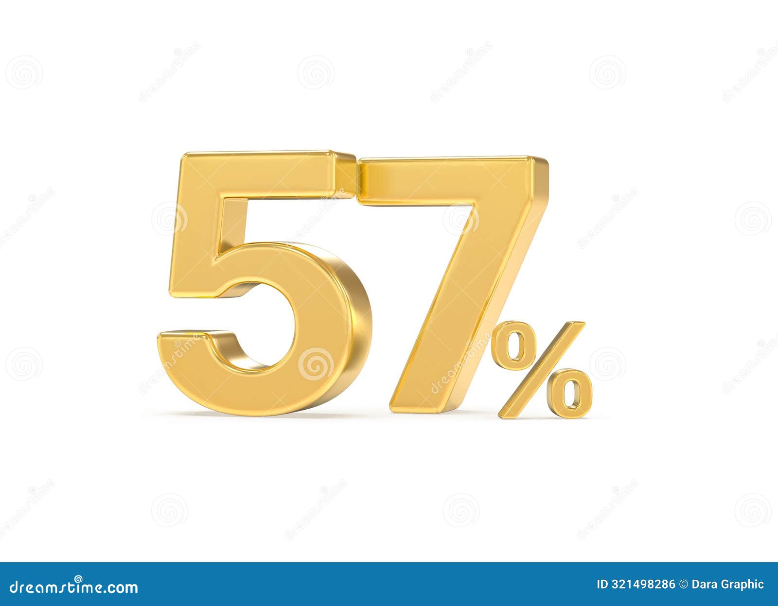 3D Render with White Background Gold Number 57 3D Stock Photo ...