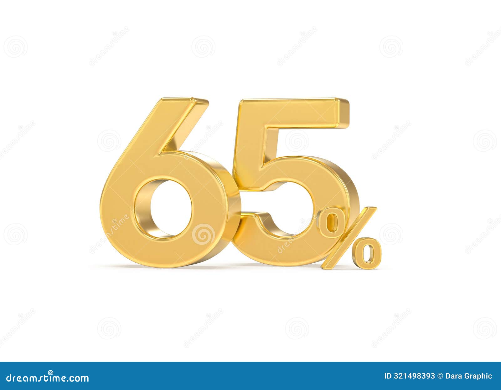 3D Render with White Background Gold Number 65 3D Stock Illustration ...