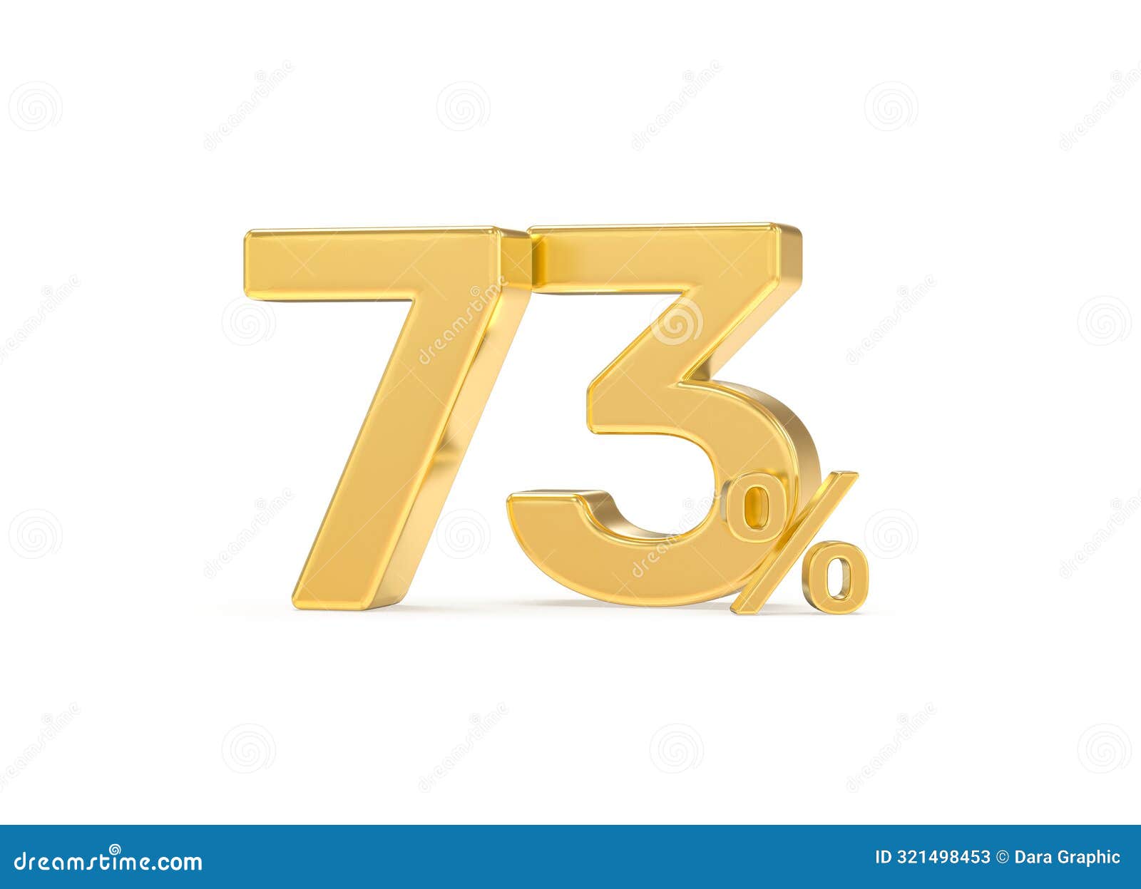 3D Render with White Background Gold Number 73 3D Stock Image ...