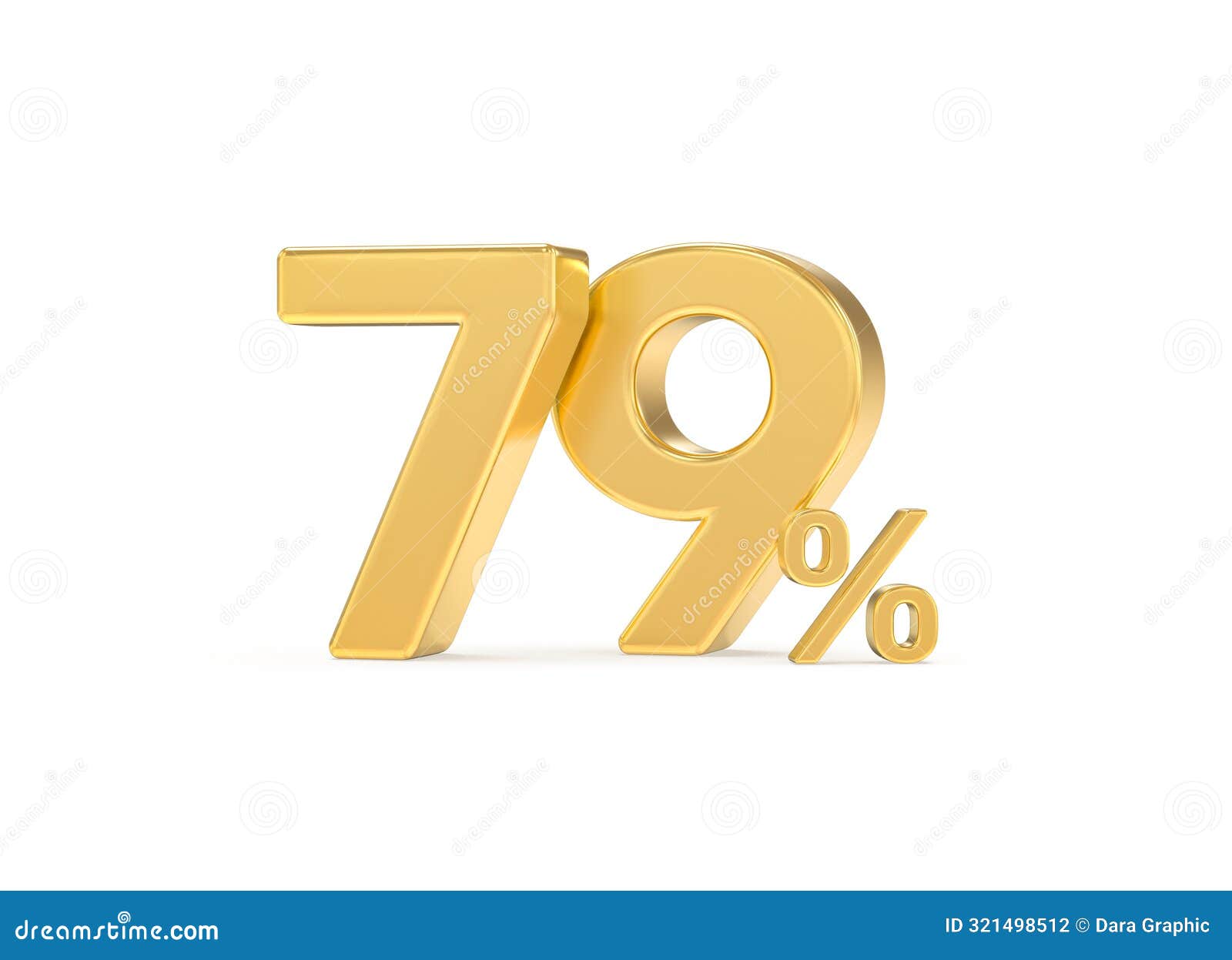 3D Render with White Background Gold Number 79 3D Stock Photo ...