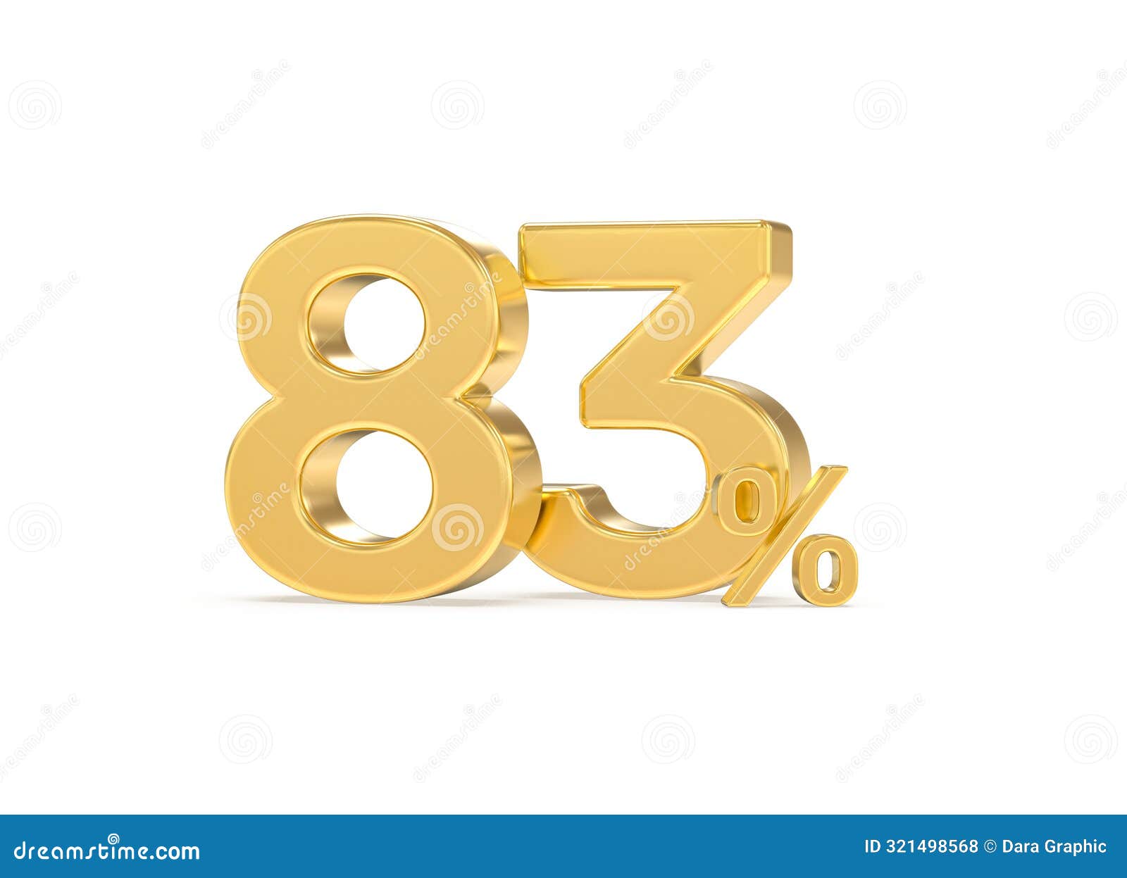 3D Render with White Background Gold Number 83 3D Stock Photo ...