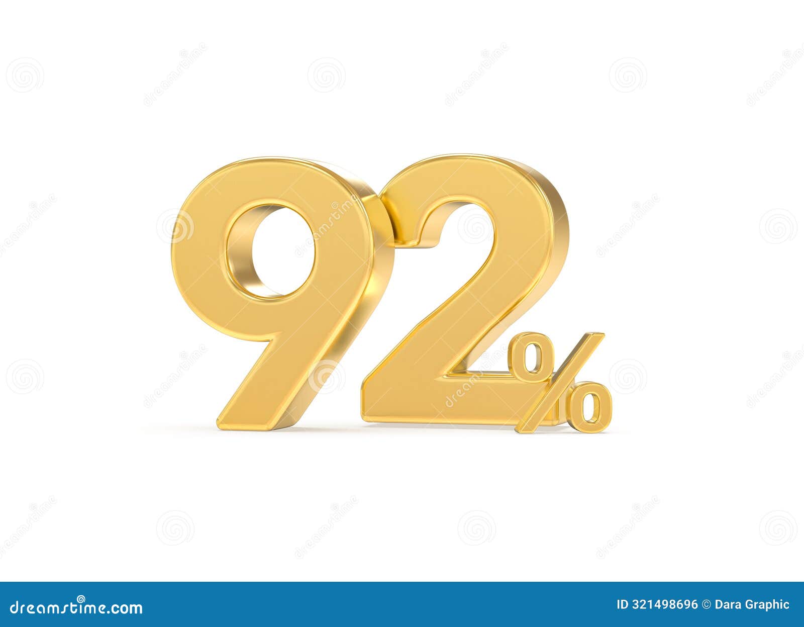 3D Render with White Background Gold Number 92 3D Stock Photo ...