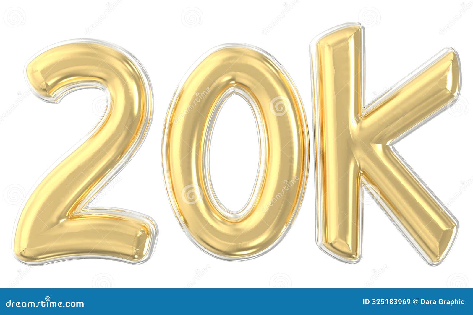 3D Render with White Background Gold Number 20 3D Stock Illustration ...