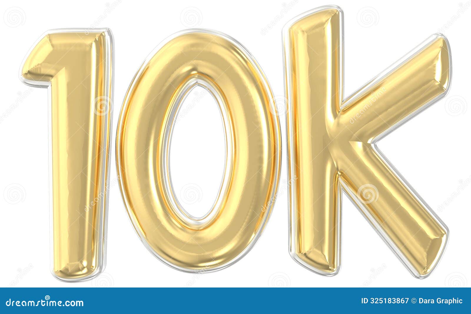 3D Render with White Background Gold Number 10 3D Stock Illustration ...